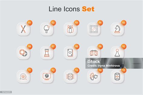 세트 라인 테이블 축구 퍼즐 조각 장난감 게임 주사위 보드 게임용 칩 시간 체스 시계 및 카드 놀이 아이콘 벡터 가능성에 대한 스톡 벡터 아트 및 기타 이미지 Istock