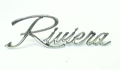 Buick Riviera Chrome Front Fender Emblem Badge Script 1971 1974 Used