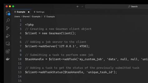 basic example of php function gearmanclient dostatus