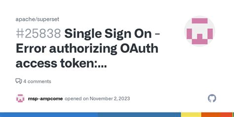 Single Sign On Error Authorizing Oauth Access Token Mismatching