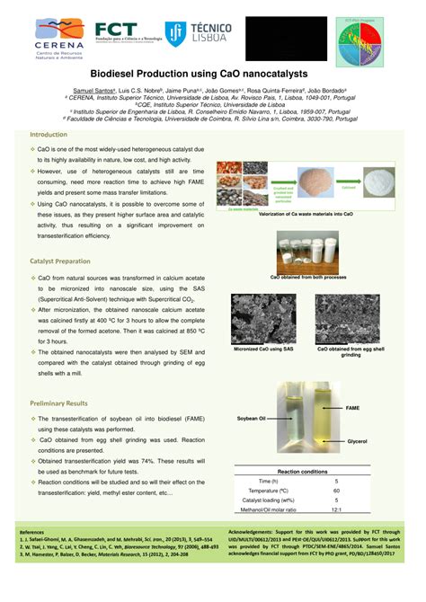 Pdf Biodiesel Production Using Cao Nanocatalysts