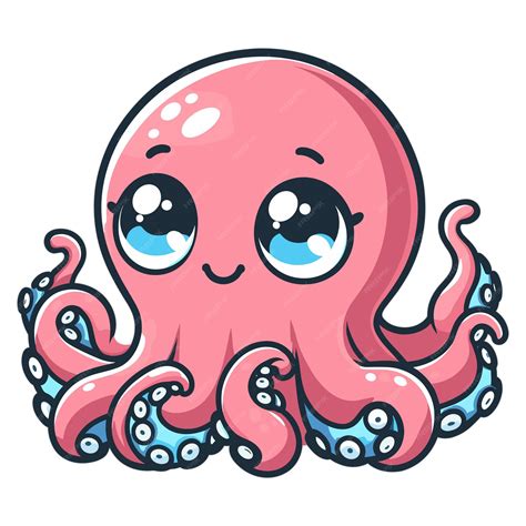 귀여운 문어 만화 터 프리미엄 Ai 생성 벡터