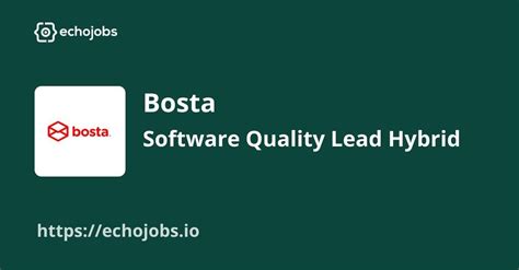 Bosta Is Hiring Software Quality Lead Hybrid — Full Time Cairo Rjoblead