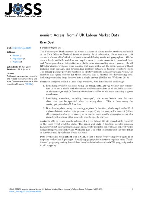 Pdf Nomisr Access Nomis Uk Labour Market Data