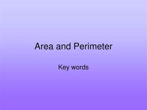 PPT Area And Perimeter PowerPoint Presentation Free Download ID