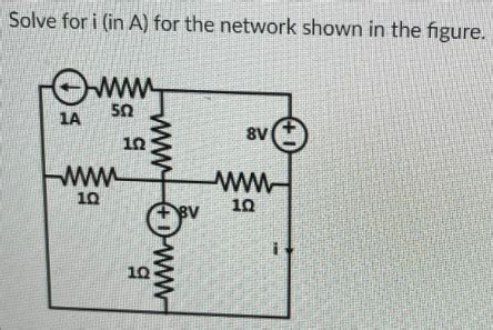 Solved Solve For I In A For The Network Shown In The Chegg Com