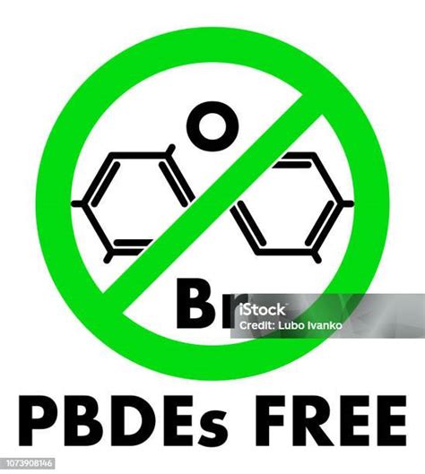 Ilustración De Icono Gratis Pbde Polibromado Difenil Éteres Químico La Molécula Y Las Letras Br