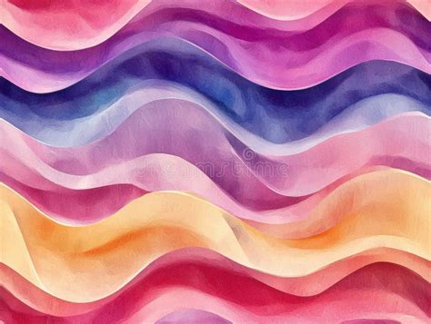 Colorful Watercolor Wave Pattern With Soft Curves And Vibrant Hues Creating A Dynamic Visual