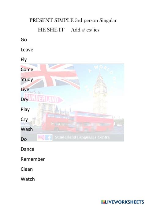 Present Simple Add 3rd Person Singular Worksheet Live Worksheets