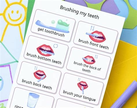 Brushing Teeth Sequence Card Visual Cues For Brushing Teeth Routine