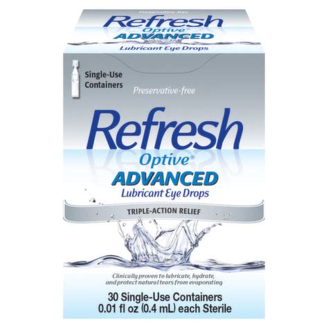 Refresh Eye Drops Lubricant Advance Triple Action Relief