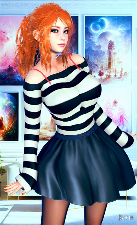 《ai少女》欧美风橙发马尾小姐姐mod电脑版下载 叽哩叽哩游戏网acg（g站）