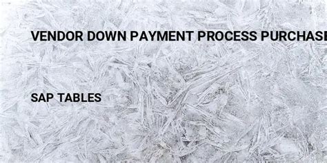 Vendor Down Payment Process Purchase Order Table In SAP