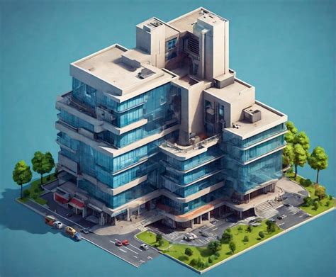 Premium Photo Isometric 3d View Of Building