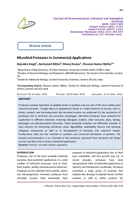 Pdf Microbial Proteases In Commercial Applications