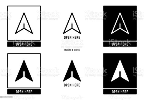포장 제품 및 제품에 대한 조작 기호 세트입니다 마킹 여기에서 엽니다 벡터 요소입니다 0명에 대한 스톡 벡터 아트 및 기타 이미지 Istock