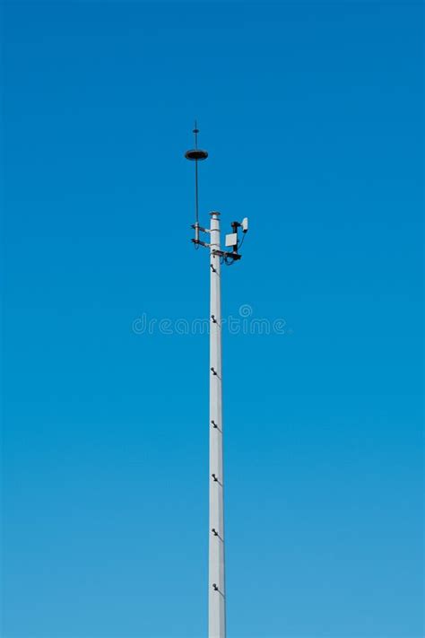 Wind Indicator On Top Of A Light Pole Stock Image Image Of Instrument Symbol 309036637