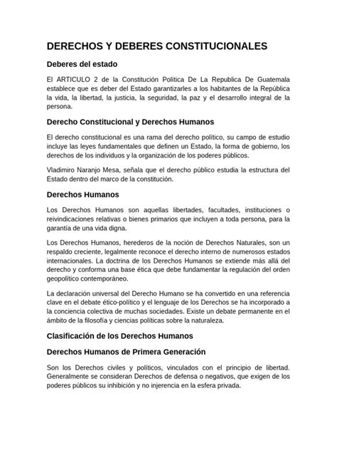 Derechos Y Deberes Constitucionales Equidad Pdf Derechos Humanos