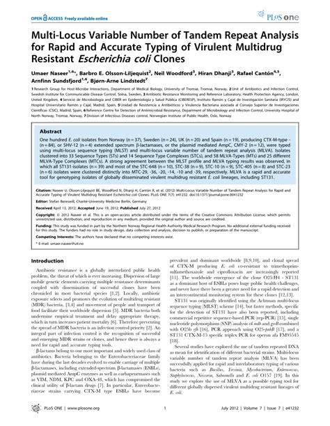 pdf multi locus variable number of tandem repeat analysis for rapid