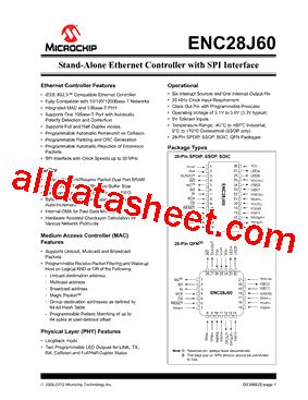 ENC J Datasheet PDF Microchip Technology
