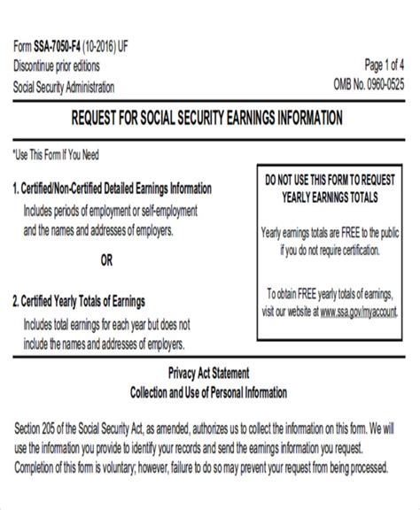 Free 9 Sample Social Security Request Forms In Ms Word Pdf