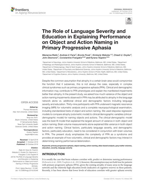 Pdf The Role Of Language Severity And Education In Explaining
