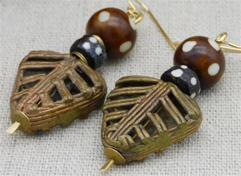 Safari Handmade Brass And Batik Bone African Beads Tribal Style