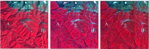 False Color Composite Rgb Bands 4 3 And 2 Of The Original Images