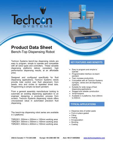 Techcon Catalog Techcon Systems Pdf Catalogs Technical Documentation Brochure