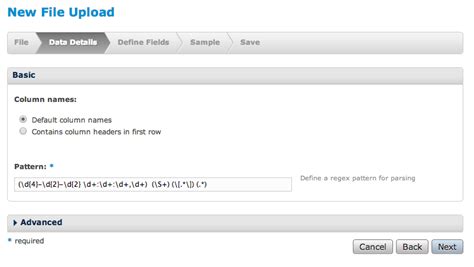 How To Parse A Fileupload And Analyze Using Regex Datameer