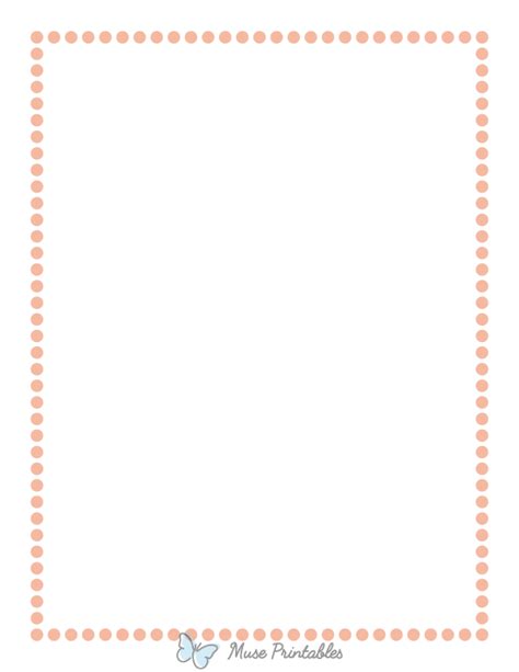 Printable Peach Medium Dotted Line Page Border