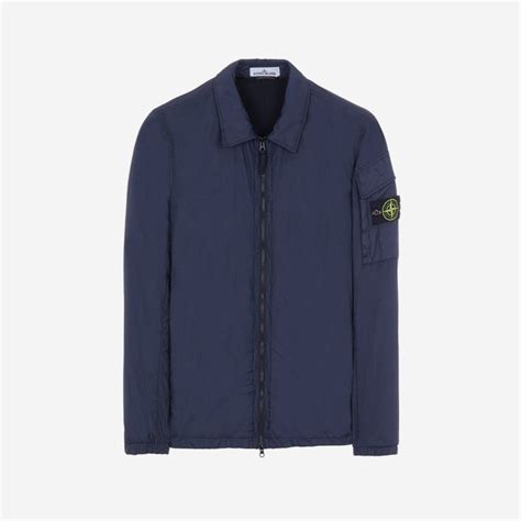 스톤 아일랜드 10223 크링클랩스 나일론 가먼트 다이드 오버셔츠 네이비 블루 22fw Stone Island Kream