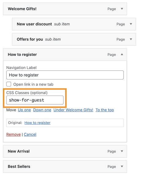 Hide Some Menu Items For Logged In Users