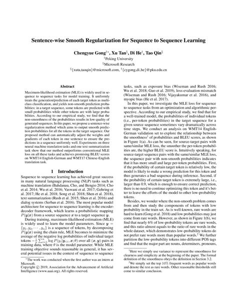 sentence wise smooth regularization for sequence to sequence learning