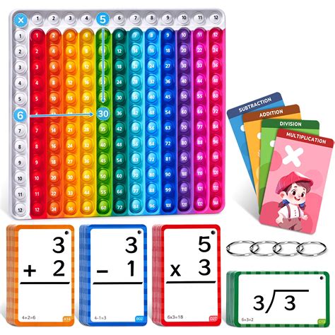 Joycat Math Flash Cards Pop Fidget Chartaddition Subtraction