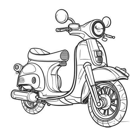 성인과 어린이를 위한 베스파 오토바이 그림 개요 스케치 벡터 모터 사이클 드로잉 오토바이 개요 오토바이 스케치 Png 일러스트 및 벡터 에 대한 무료 다운로드