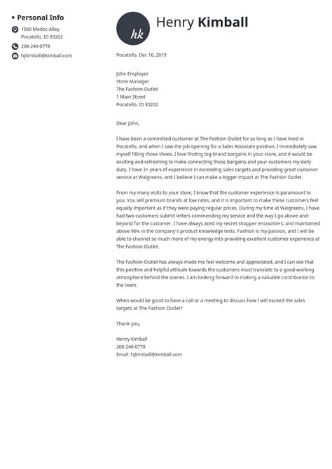Sales Associate Cover Letter Examples And Templates For 2026