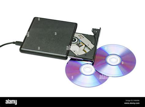 External Dvd Drive And Disks Stock Photo Alamy