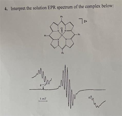 Solved 4 Interpret The Solution EPR Spectrum Of The Complex Chegg Com