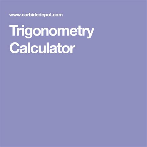 Trigonometry Calculator