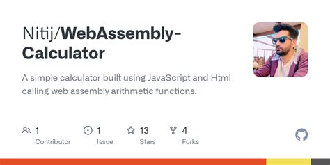 Github Nitijwebassembly Calculator A Simple Calculator Built Using