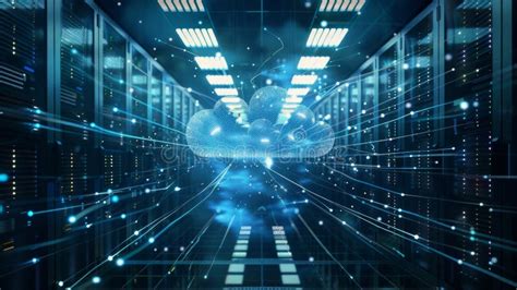 An Illustration Of Cloud Computing Technology A Digital Sphere Hovers Above The W Stock