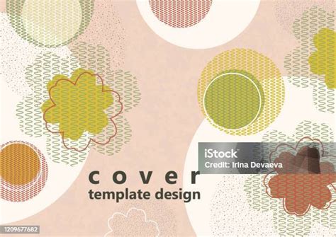 물결 모양의 선 점 입자에서 기하학적 배경 꽃과 원 파스텔 색조 카드 표지 배너 광고에 대한 디자인 동부 요소입니다 가리기에 대한 스톡 벡터 아트 및 기타 이미지 Istock