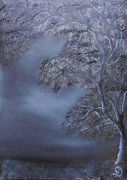 Irish Art Night Tree Oil In By Declan Comerford