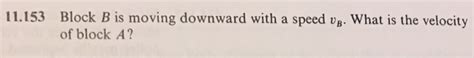 Solved 11153 Block B Is Moving Downward With A Speed Vb