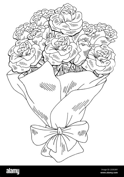 Flowers Bouquet Roses Drawing Single Flower Drawing Images Browse