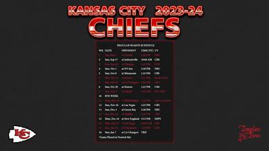 2023 2024 Kansas City Chiefs Wallpaper Schedule