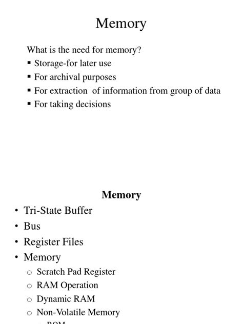1 Memory Pdf Dynamic Random Access Memory Random Access Memory