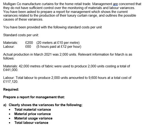 Solved Labour Rate Variance