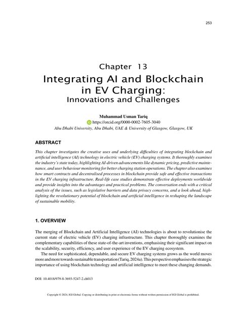 Pdf Integrating Ai And Blockchain In Ev Charging Innovations And